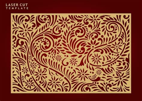 Premium Vector Floral Lasercut Template Design For Wedding Invitation Die Cut