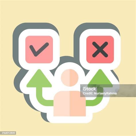 스티커가 결정합니다 선택 기호와 관련이 있습니다 간단한 일러스트레이션 결정에 대한 스톡 벡터 아트 및 기타 이미지 결정 과학 연구 깔때기 Istock