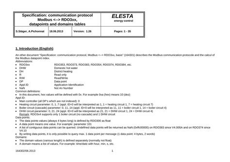 Pdf Specification Communication Protocol Elesta Modbus Dokumen Tips
