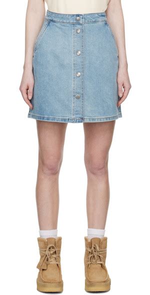 A P C Blue Paula Miniskirt