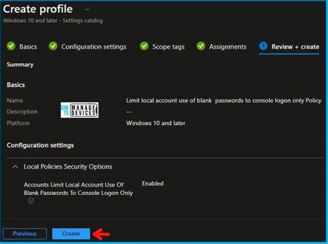 Limit Local Account Blank Password Use To Console Logon Using Intune