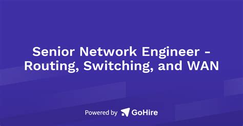 Senior Network Engineer Routing Switching And Wan At N Consulting