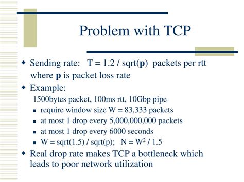 PPT High Speed TCP PowerPoint Presentation Free Download ID