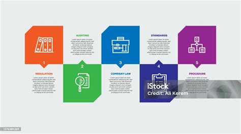 인포그래픽 디자인 템플릿입니다 규정 감사 회사 법 표준 절차 아이콘 5 가지 옵션 또는 단계 0명에 대한 스톡 벡터 아트 및 기타 이미지 Istock