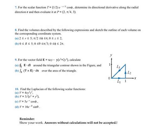 solved 7 for the scalar function t 1 2 e 5 coso