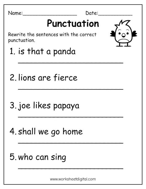Free Printable Punctuation Worksheet Kiddoworksheets Worksheets Library