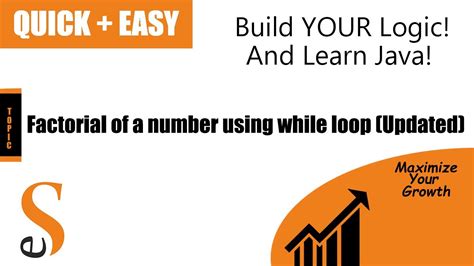 Java Factorial Of A Number Using While Loop New Youtube
