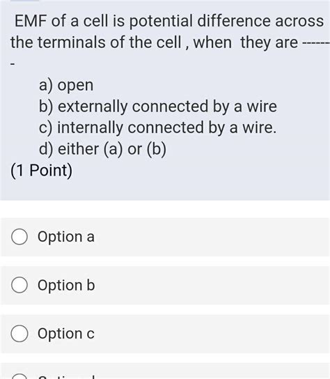 [answered] Emf Of A Cell Is Potential Difference Across The Terminals Kunduz