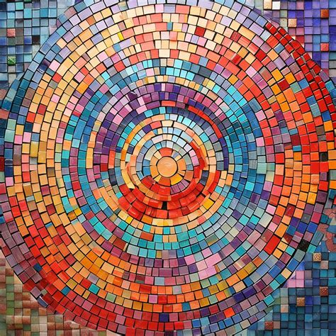 Premium Photo A Brightly Colored Mosaic Tile Pattern With A Circular Design Generative Ai