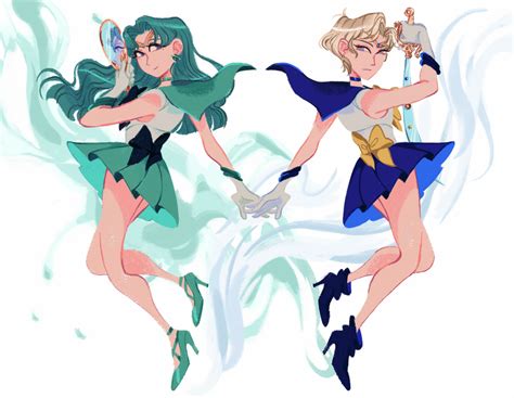 Sailor Neptune And Sailor Uranus By Chelseastingel R