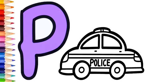 어린이를 위한 그리기 알파벳 경찰차 물음표 무지개 Alphabet Abc 색칠하기 유아 그리기 놀이 유아영어 색깔배우기 색칠놀이 색칠공부 무료도안 심플컬러