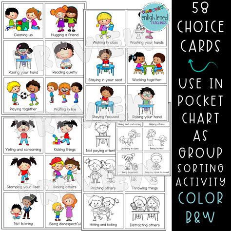 Good Vs Bad Behavior Behavior Card Sort Making Good Vs Bad Choices