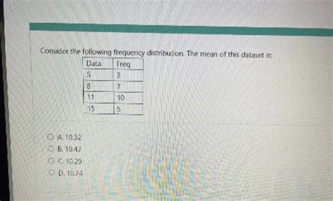 Solved Consider The Following Frequency Distribution The Chegg