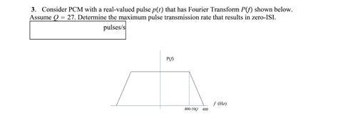 Solved Consider PCM With A Real Valued Pulse P T That Has Chegg