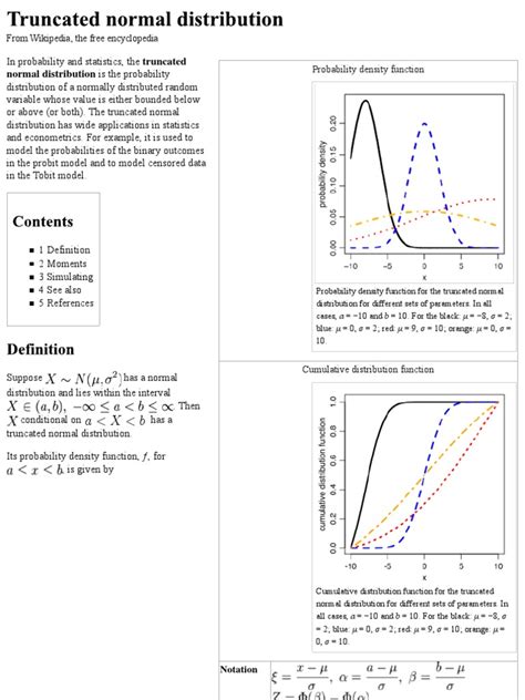 Truncated Normal Distribution Wikipedia The Free Encyclopedia Pdf Normal Distribution