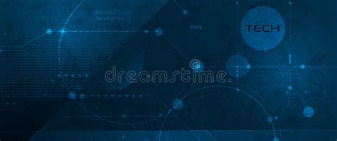 Illustration Abstract Circuit Board With Texture On Gradient Blue Color