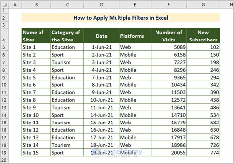 How To Apply Multiple Filters In Excel Methods Vba Exceldemy