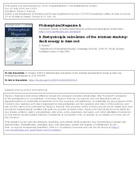 Pdf A First Principle Calculation Of The Intrinsic Stacking Fault