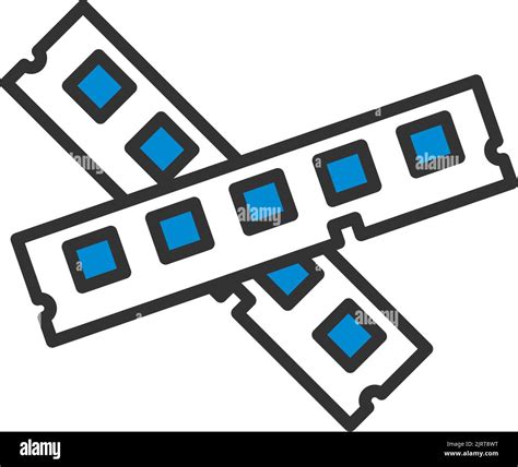 Computer Memory Icon Editable Bold Outline With Color Fill Design Vector Illustration Stock