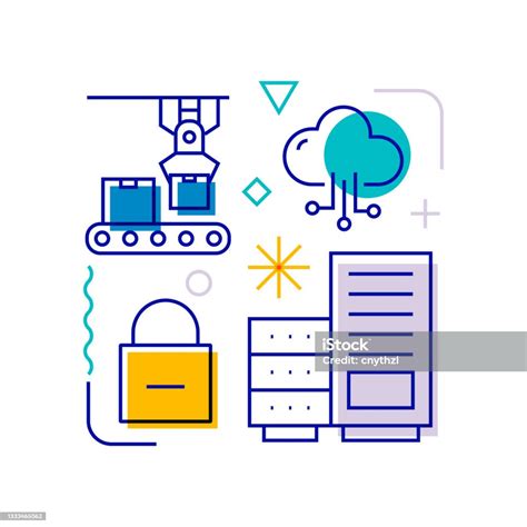 산업 40 관련 디자인 요소 윤곽선 아이콘이 있는 패턴 디자인입니다 다채로운 벡터 일러스트레이션 0명에 대한 스톡 벡터 아트 및 기타 이미지 Istock