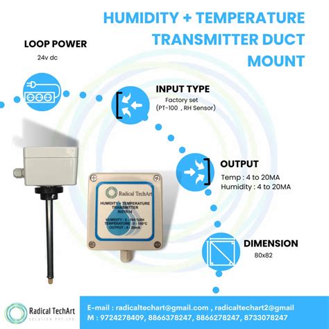 Radical Techart 220 240 V Humidity And Temperature Transmitters For Industrial Model Name