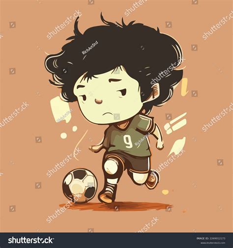 Cute Footballer Chibi Style Vector Art Stock Vector Royalty Free 2269012173 Shutterstock