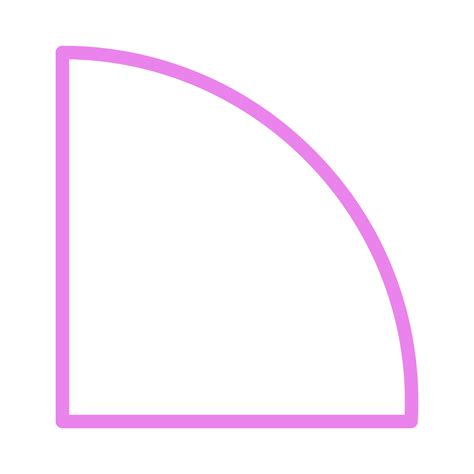 Quarter Circle 50 Geometric Brutalist Shape Set Outline Style 27394533 Png