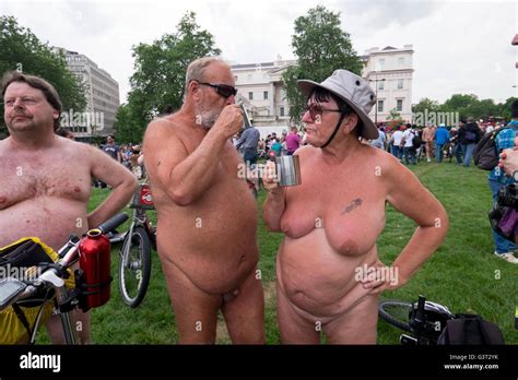 World Naked Bike Ride Through Central London Protesting Oil Dependency