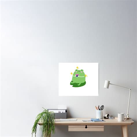 Cute Frog Holding The Bi Flag Bisexual Pride Flag Poster For Sale