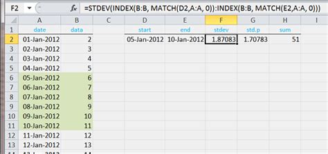 Arrays How Can I Find And Pass A Cell Reference Into The Stdevp
