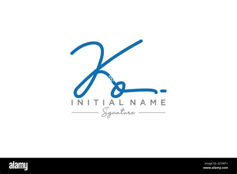 Ko Signature Logo Template Vector Hand Drawn Calligraphy Lettering
