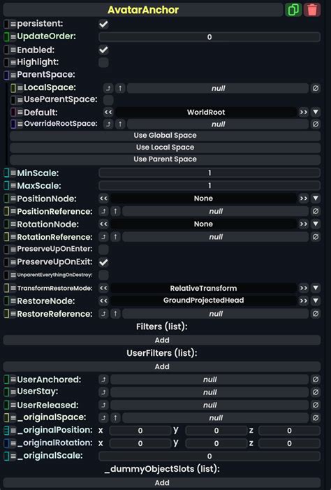 Component AvatarAnchor Resonite Wiki