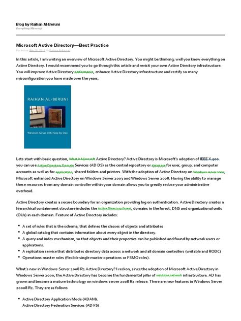 Pdf Microsoft Active Directory Best Prectise Dokumentips
