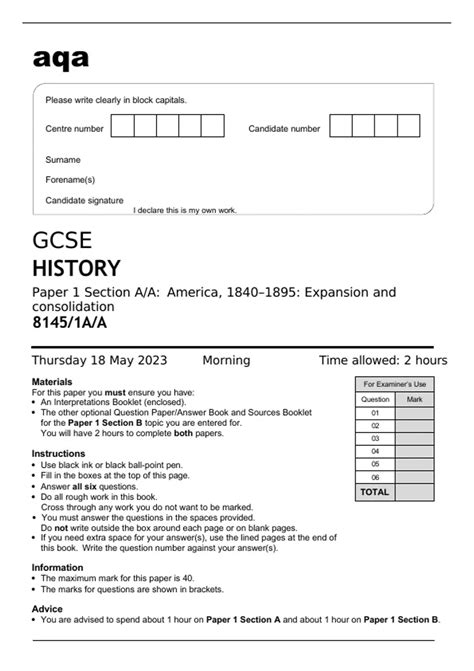 Aqa Gcse History Paper 1 Section A A America 1840 1895 Expansion And Consolidation 8145 1a A