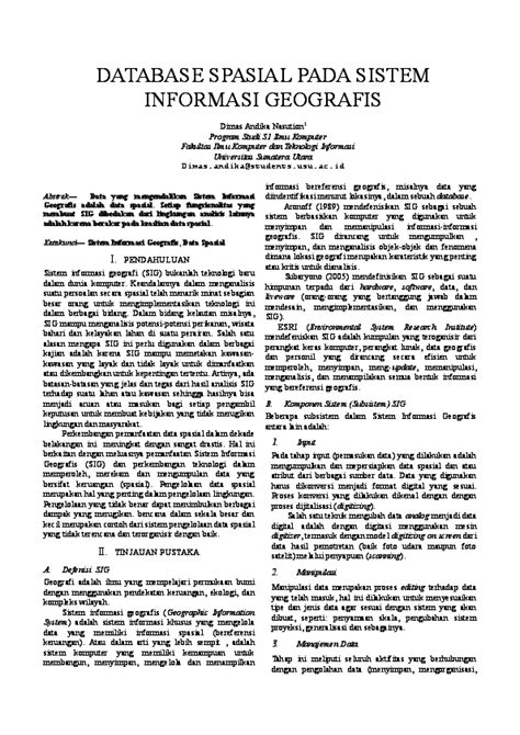 Doc Database Spasial Pada Sistem Informasi Geografis