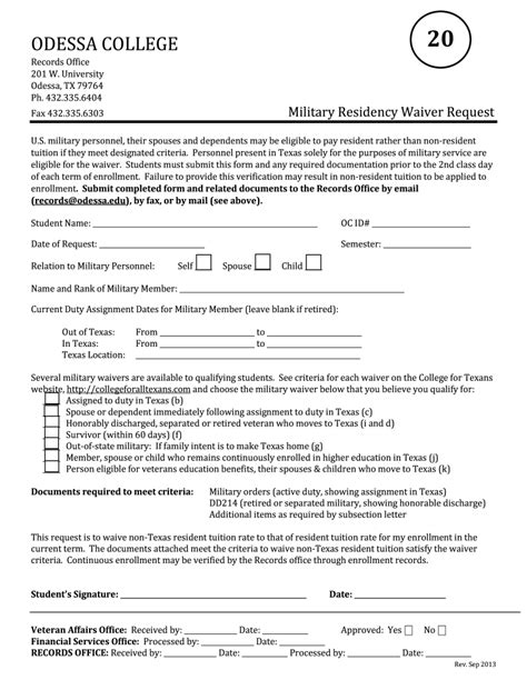 Military Residency Waiver Request Fill Out And Sign Online Dochub
