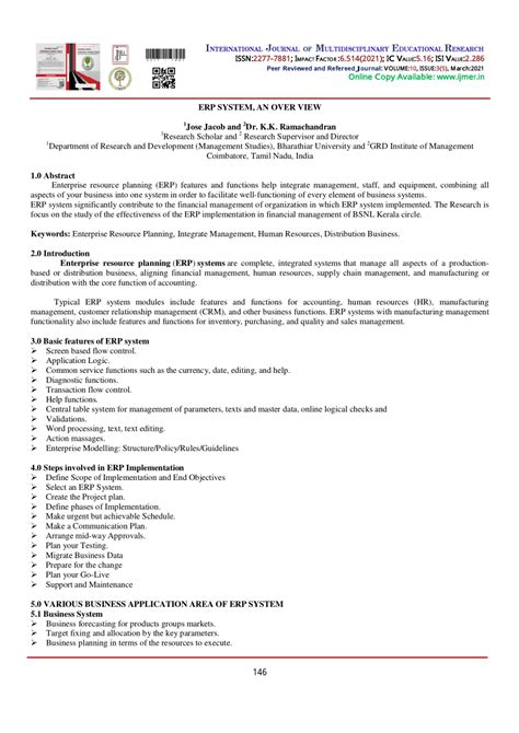 PDF ERP SYSTEM AN OVER VIEW
