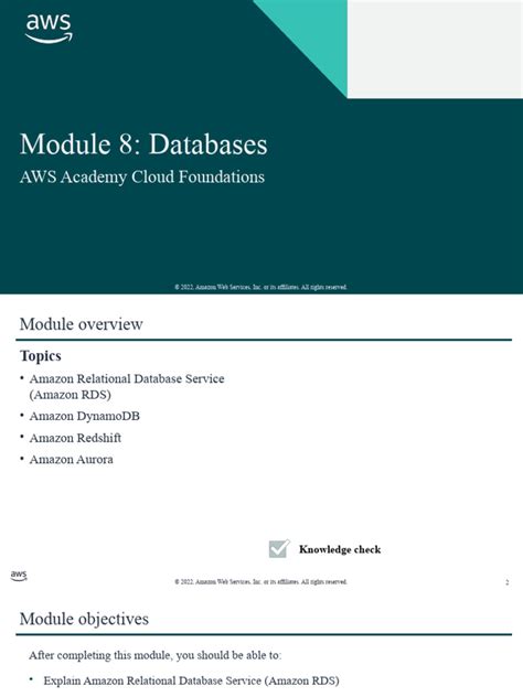 Module 08 Pdf Amazon Web Services Databases