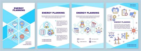 Energy Planning Turquoise Brochure Template Alternative Sources Usage Leaflet Design With