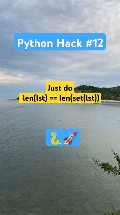 Python Hack 12🤯check If All Elements In A List Are Unique Python