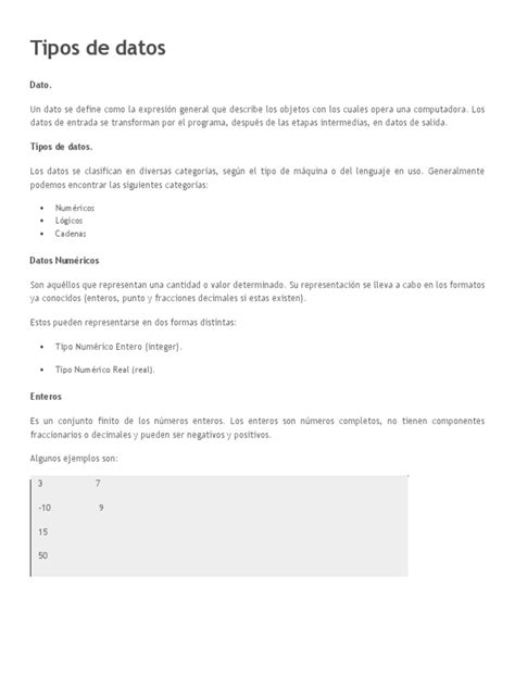 Tema 3 Tipos De Datos Pdf Cadena Informática Tipo De Datos