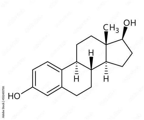 Image Vectorielle Stock Estradiol Molecular Structure Estradiol Is An