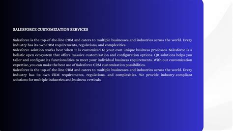 Ppt Salesforce Customization And Configuration Services Qr Solutions