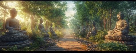 Here S The Response Serene Buddha Statues In A Lush Garden Pathway