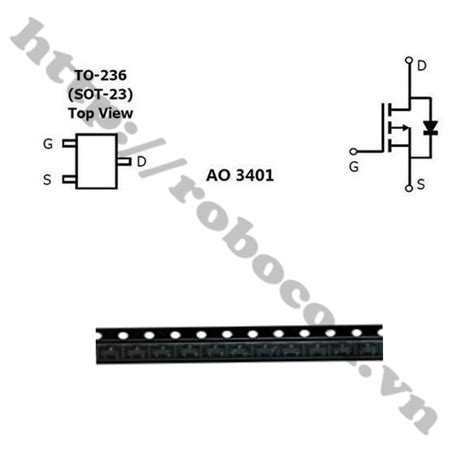 Mo33 Mofet Ao3401 A19t 30v 3a Kênh P Sot23 3