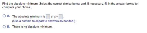 Solved Find The Absolute Maximum And Minimum If Either