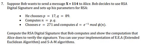 Solved Suppose Bob Wants To Send A Message X To Alice Chegg
