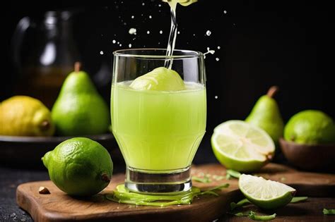 Default Lime Juice With A Splash Of Pear Juice Premium Ai Generated Image