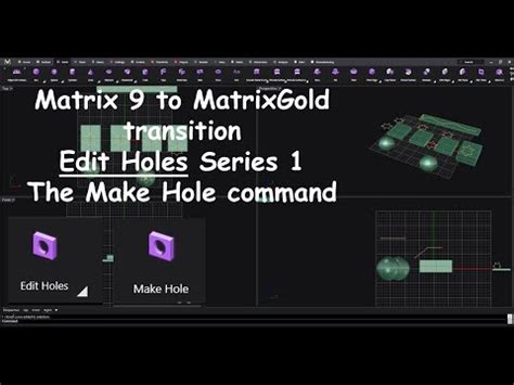Matrix To Matrixgold The Edit Holes Series The Make Hole Command YouTube