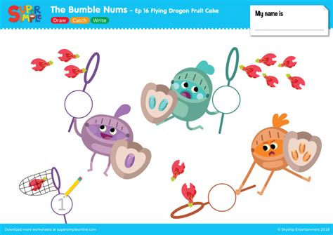 The Bumble Nums Ep 16 Count Write And Draw Super Simple